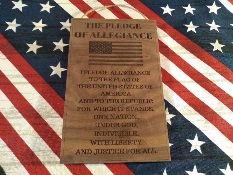 Pledge of Allegiance: Laser Engraved Hand Crafted Hardwood Patriotic ...