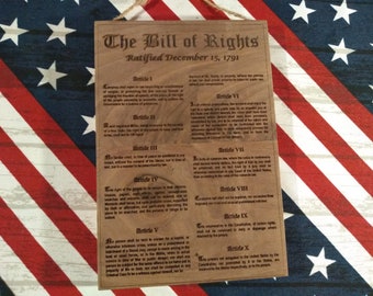 Bill of Rights Sign - Etsy