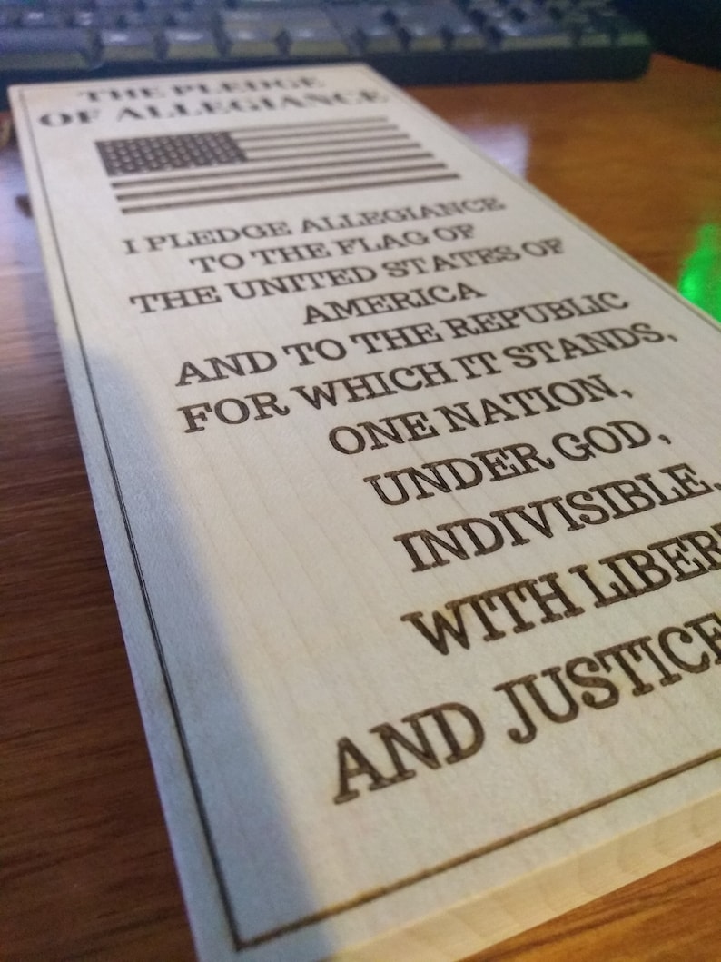 Pledge of Allegiance: Laser Engraved Hand Crafted Hardwood Patriotic ...
