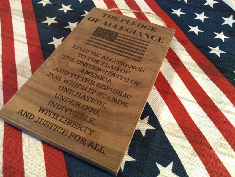 Pledge of Allegiance: Laser Engraved Hand Crafted Hardwood Patriotic ...