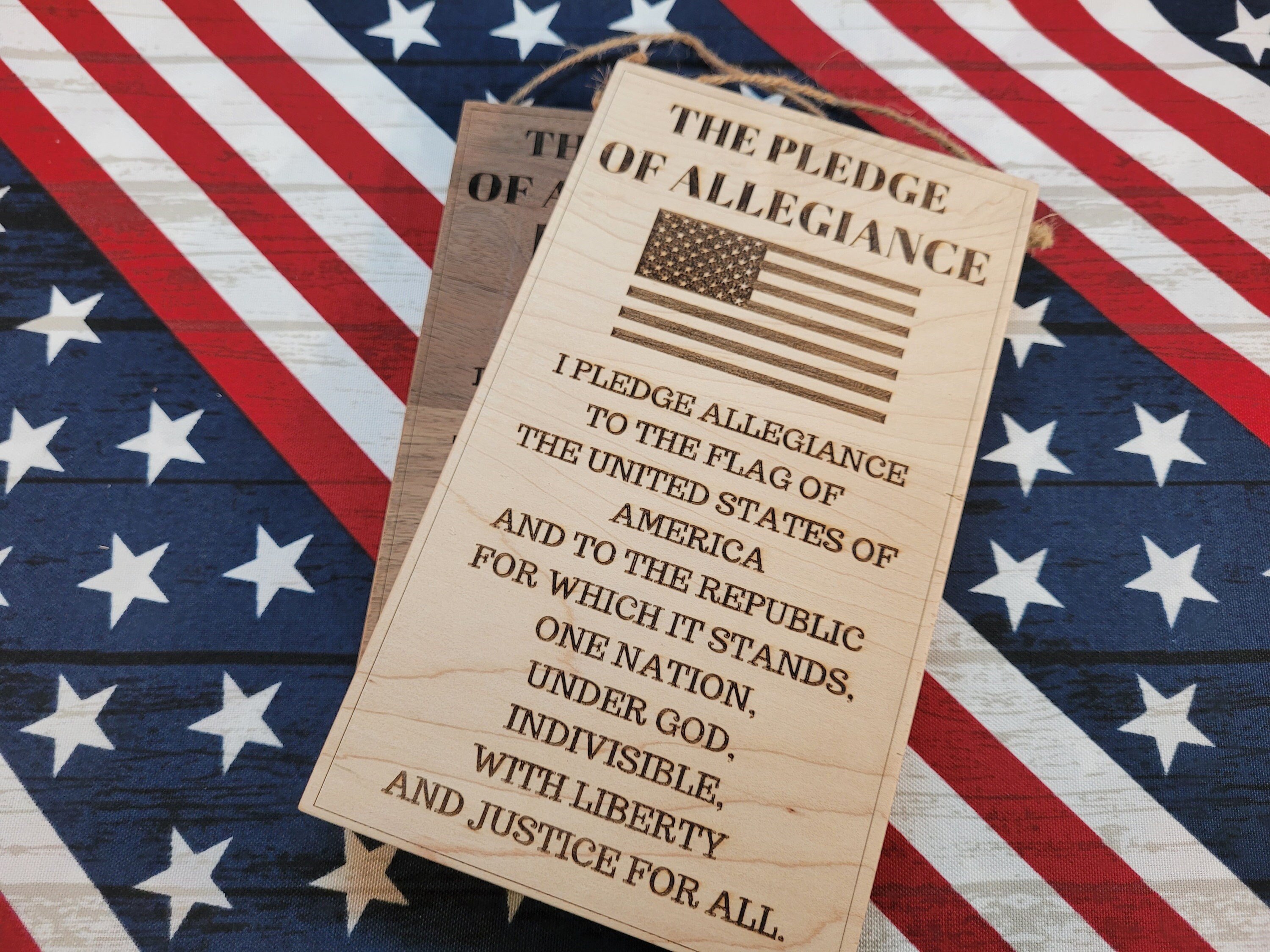 Pledge of Allegiance: Laser Engraved Hand Crafted Hardwood Patriotic ...