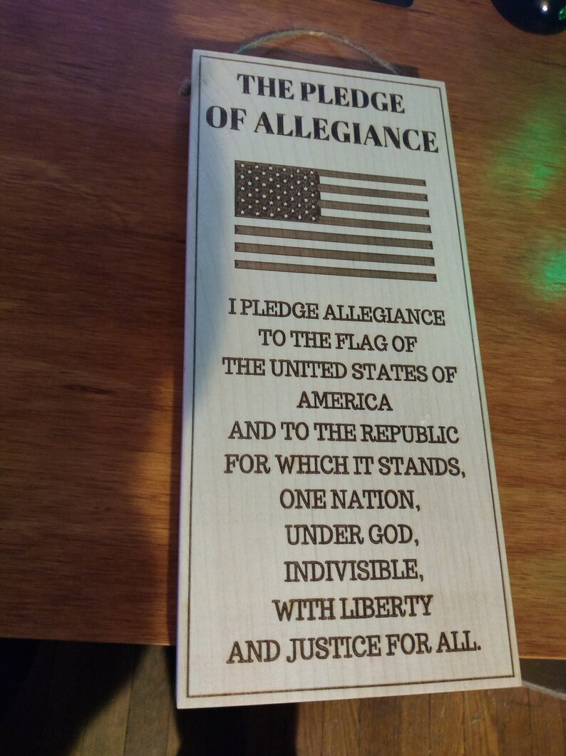 Pledge of Allegiance: Laser Engraved Hand Crafted Hardwood Patriotic ...