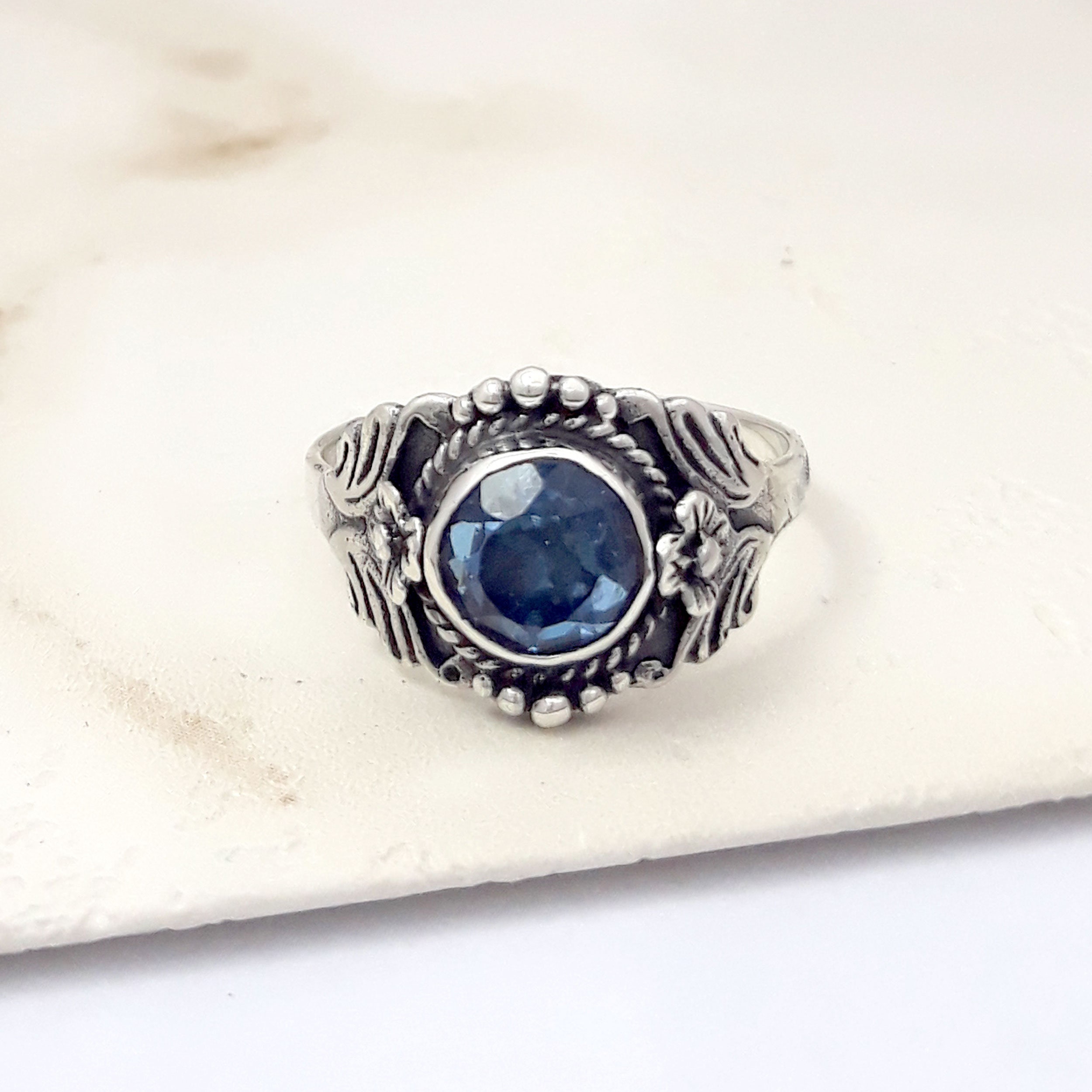 Balinese Sterling Silver Natural Gemstone Ring/silver 925/bali - Etsy