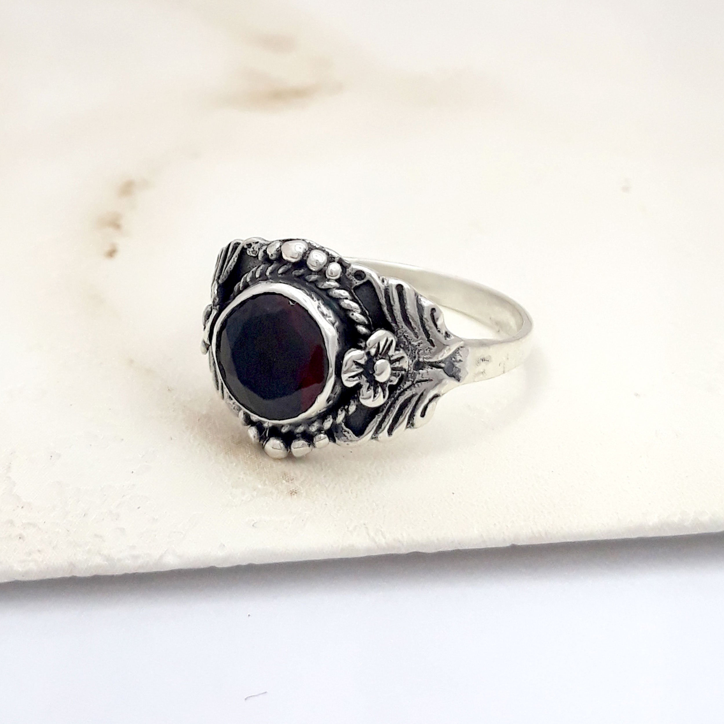 Balinese Sterling Silver Natural Gemstone Ring/silver 925/bali - Etsy