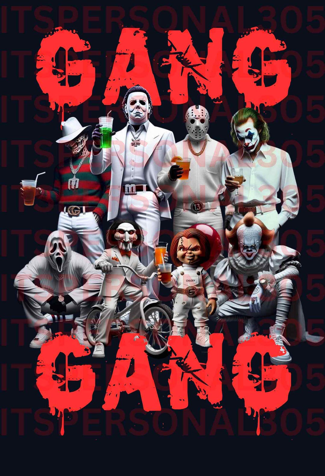Scary GANG GANG Shirt Cool PNG Halloween Spooky Gangsta the Best ...