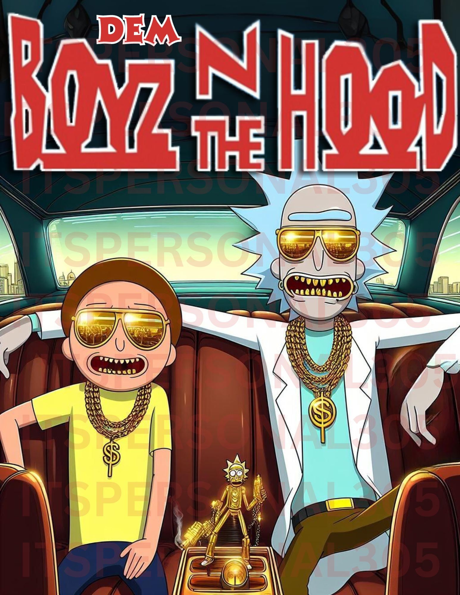 Rick and Morty Boyz in the Hood PNG IMAGE - Etsy