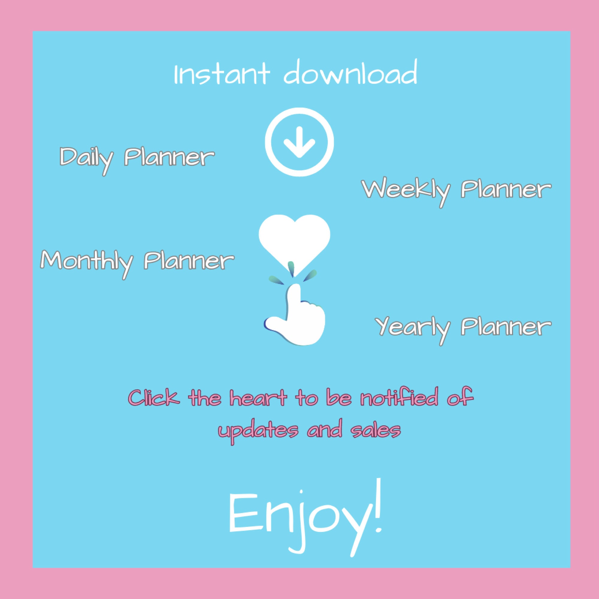 Downloadable Planner - Printable Hourly Planner, Daily Planner, Weekly ...