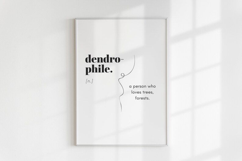 Dendrophile Definition Print Printable Wall Art - Etsy
