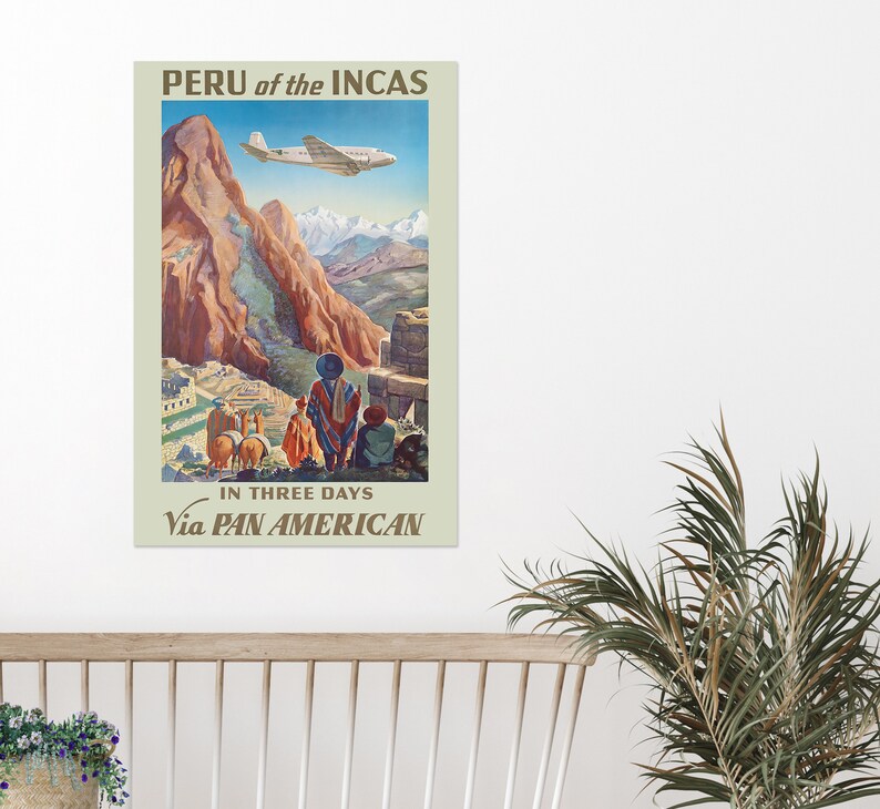 Peru of the Incas Vintage Travel Poster Extra Large Wall Art - Etsy