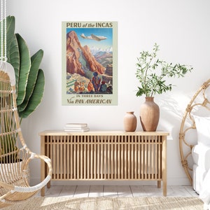 Peru of the Incas Vintage Travel Poster Extra Large Wall Art - Etsy