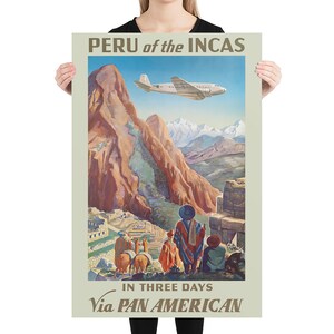 Peru of the Incas Vintage Travel Poster Extra Large Wall Art - Etsy