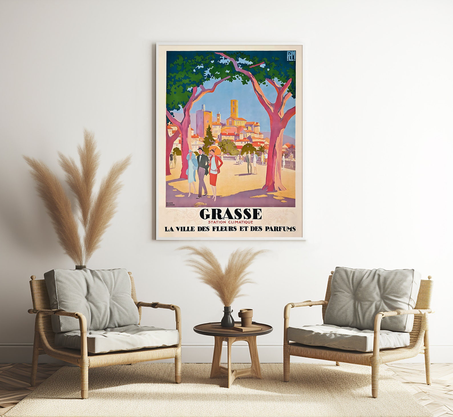 Grasse French Riviera Vintage Travel Poster: Roger Broders Art Print - Etsy