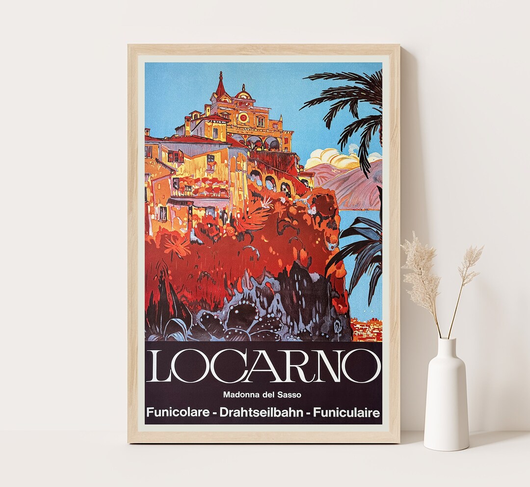 Locarno Switzerland Vintage Travel Poster: Madonna Del Sasso Art Print ...