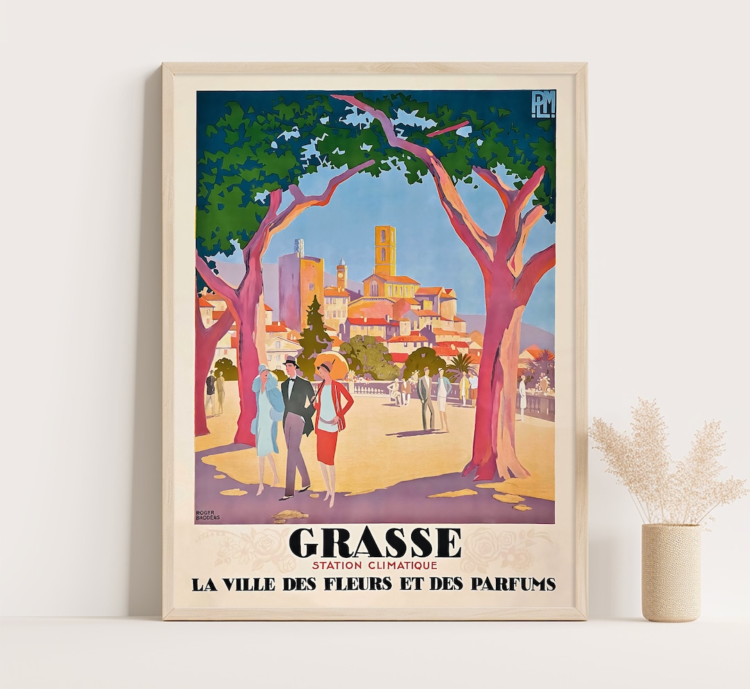 Grasse French Riviera Poster | PLM France Vintage Travel Poster by ...