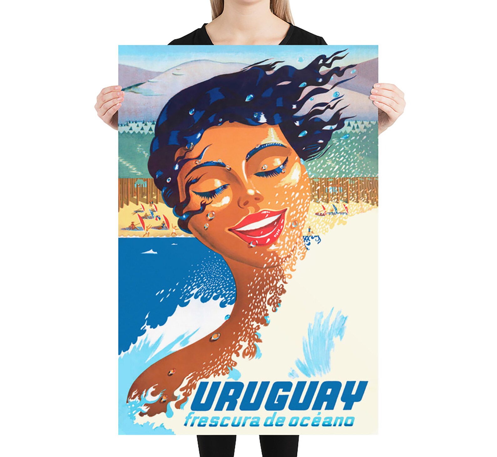 Frescura De Oceano Uruguay Vintage Travel Poster Extra Large - Etsy
