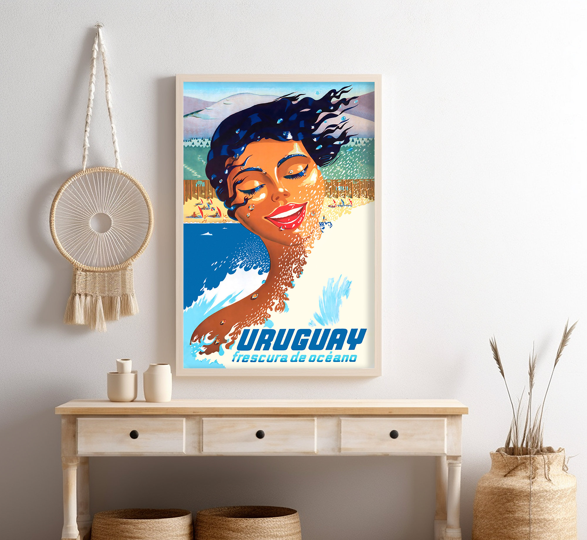 Frescura De Oceano Uruguay Vintage Travel Poster South America Travel ...