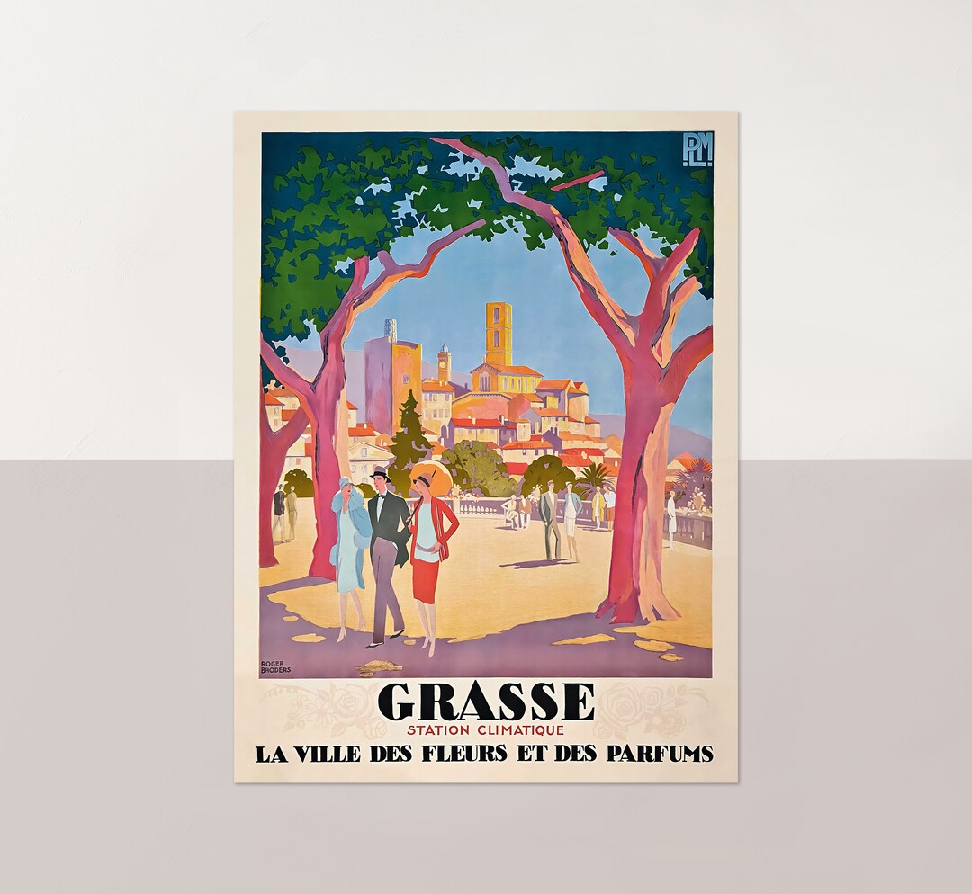 Grasse French Riviera Poster PLM France Vintage Travel - Etsy