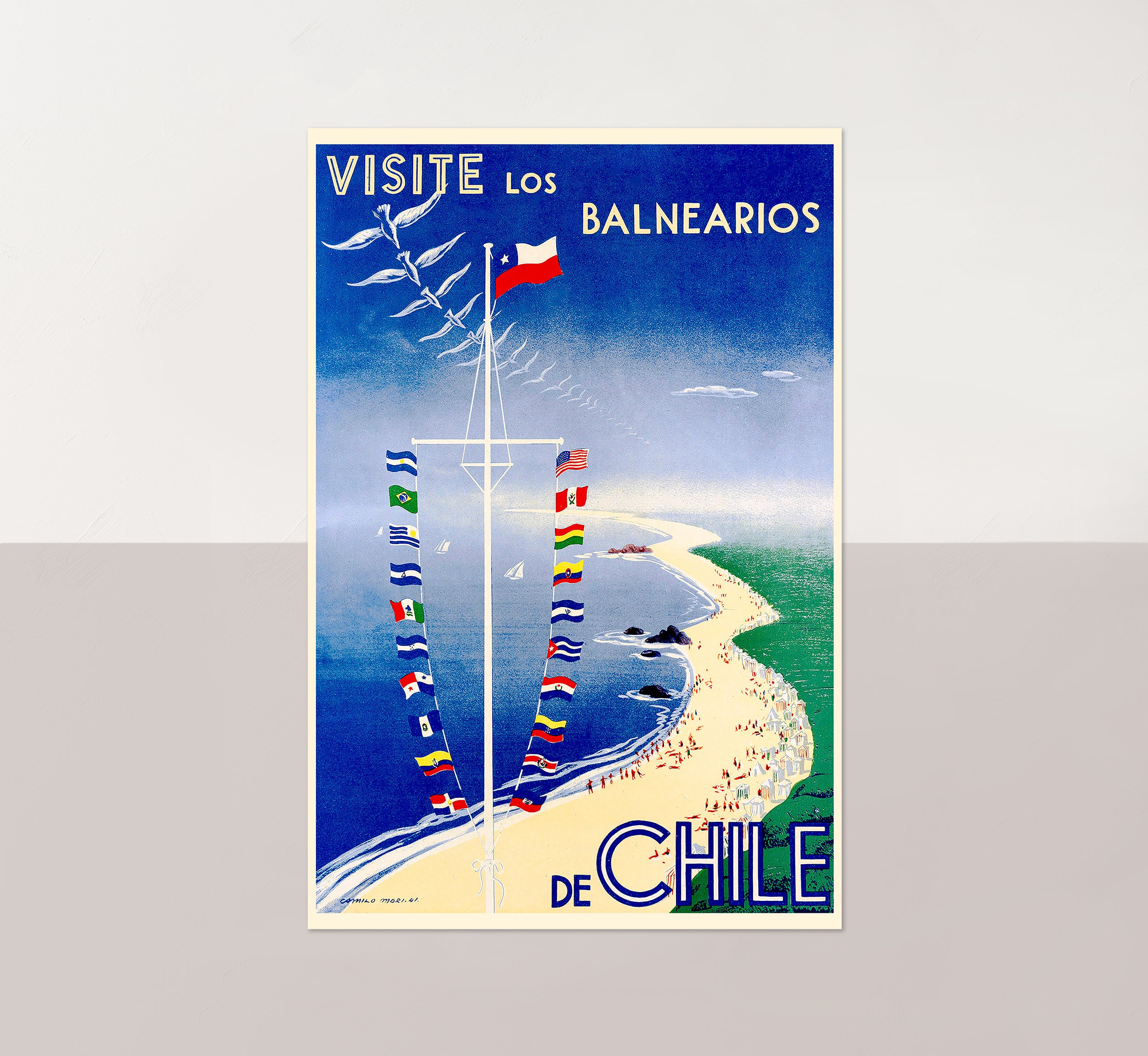 Vintage Poster Chile Digital Download Poster Rare Poster Wall Art ...