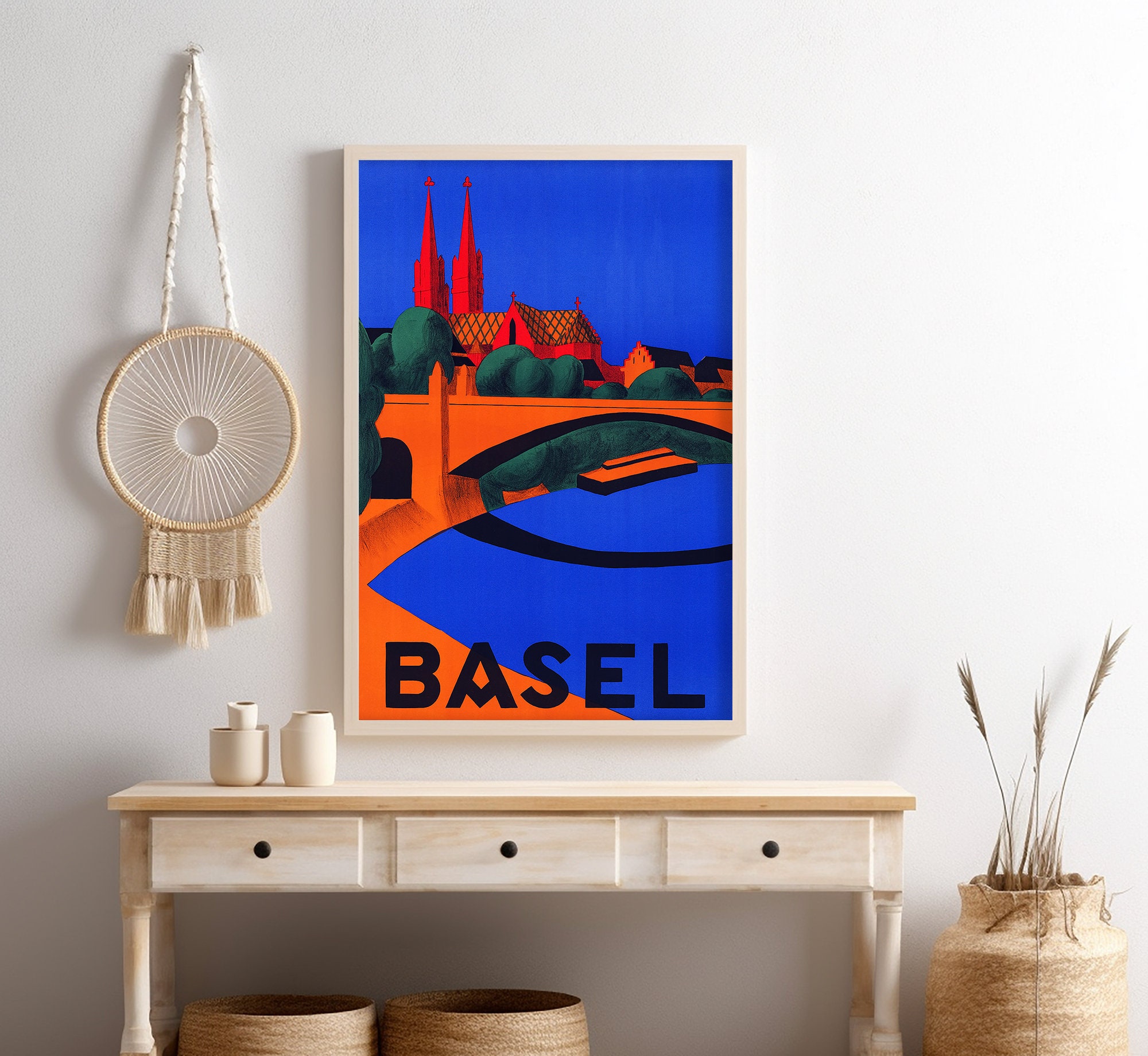 Basel Switzerland Vintage Travel Poster: Swiss Wall Art - Etsy