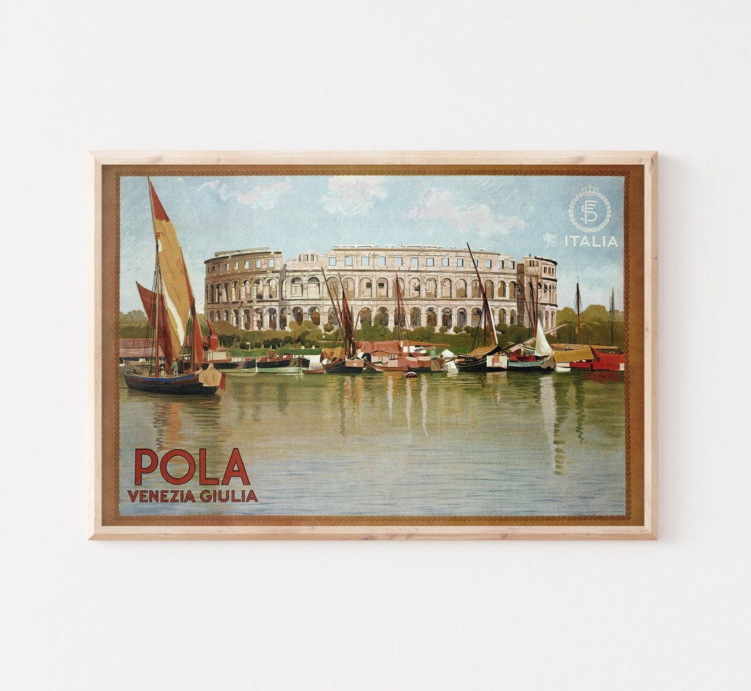 Pola Poster, Roman Amphitheater of Pula, Croatia, 1920s Vintage Print ...