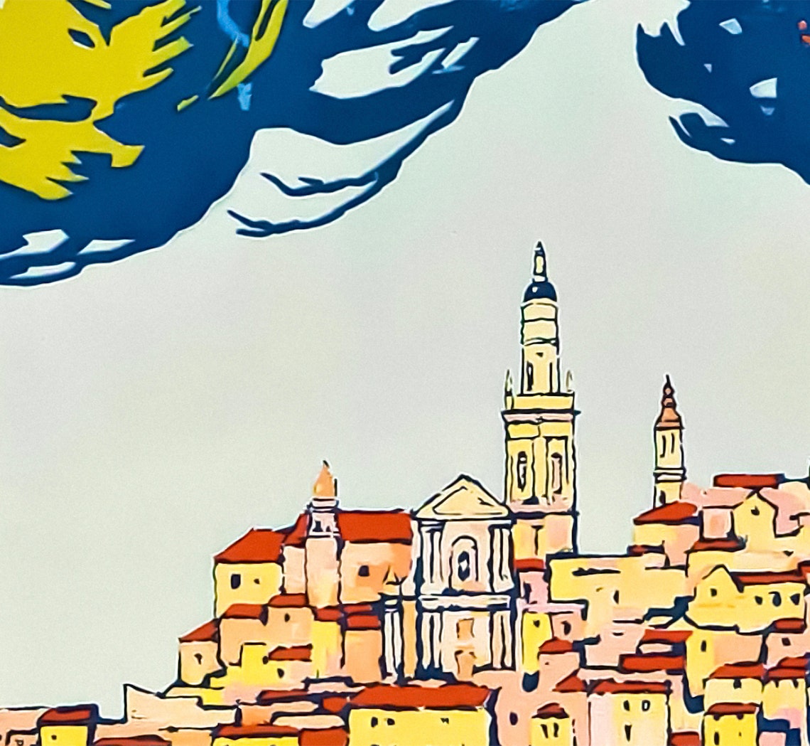 PML Menton Poster by Roger Broders France Vintage Travel - Etsy