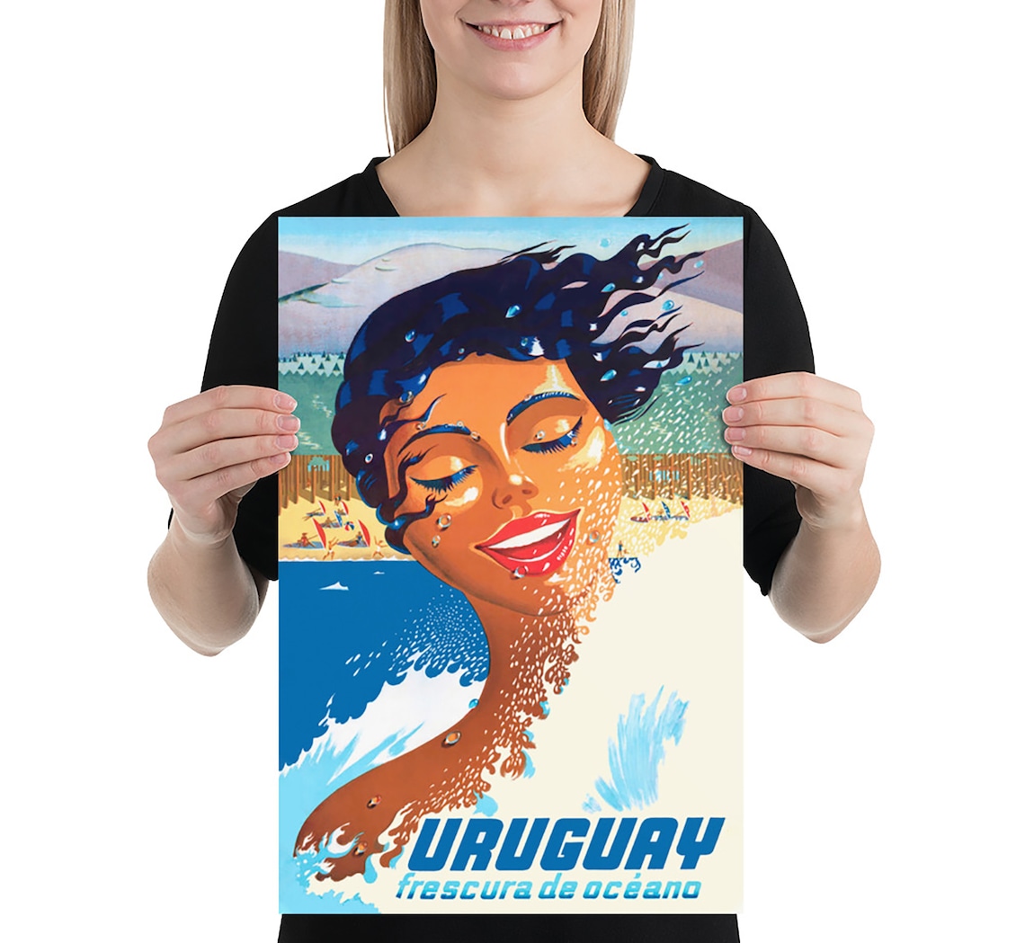 Frescura De Oceano Uruguay Vintage Travel Poster South America Travel ...