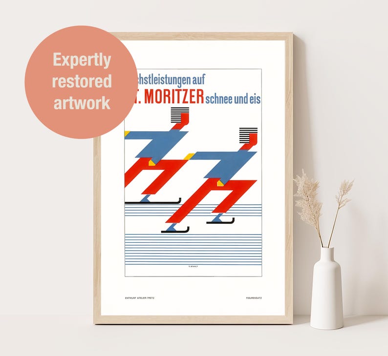 St. Moritz Ski Poster: Vintage Swiss Winter Sports Print - Etsy