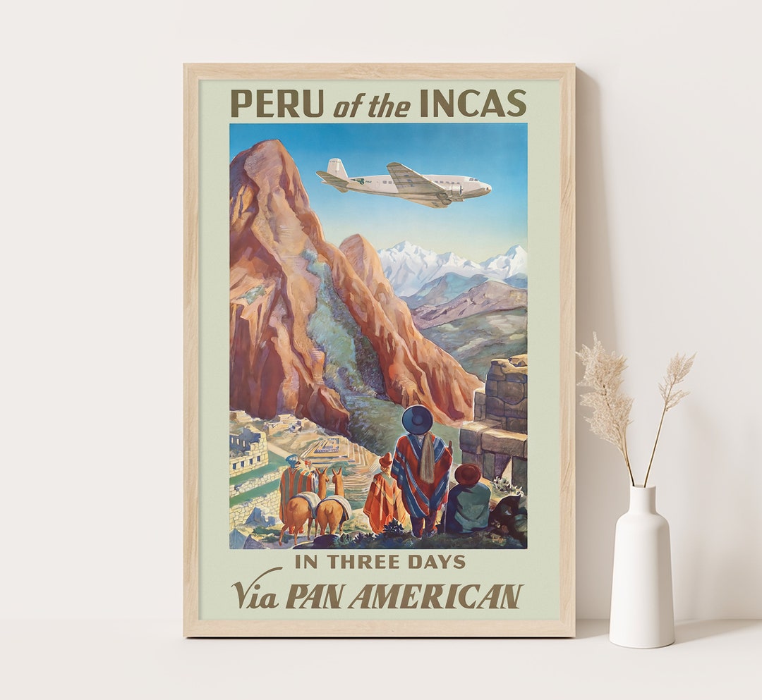 Peru of the Incas Vintage Travel Poster | Peru Travel Wall Art | 12x18 ...