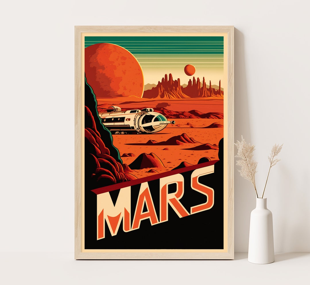 Travel to Planet Mars Vintage-style Travel Poster | AI Art | 1980s ...