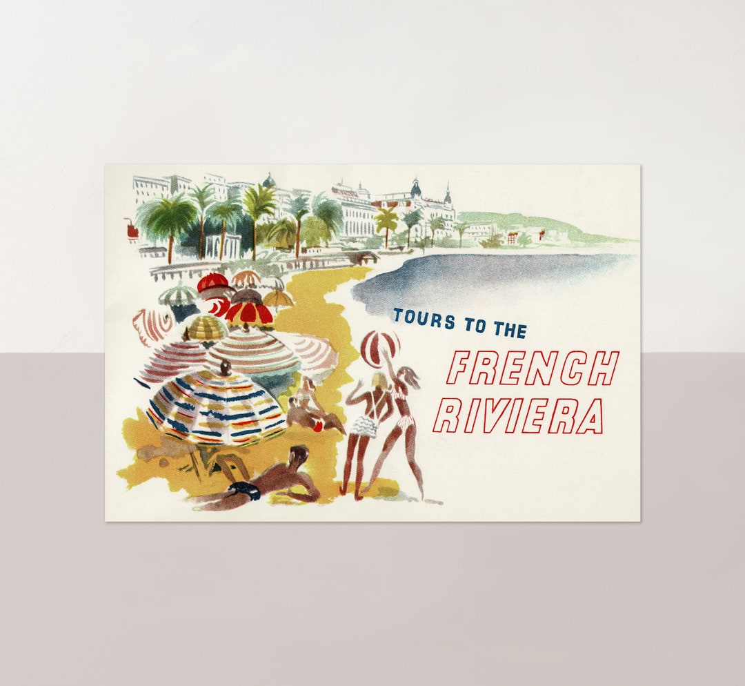 French Riviera Poster France Vintage Travel Poster Extra - Etsy