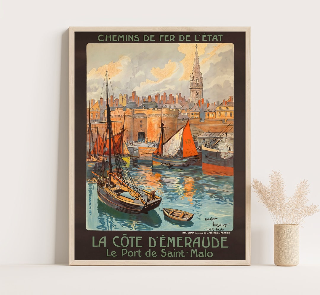 La Cote D Emeraude, France Vintage Travel Poster, Large Wall Art ...