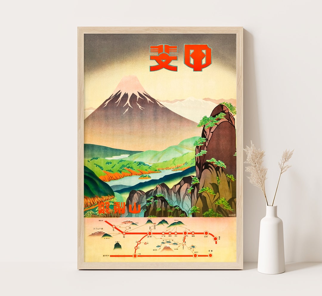 Japanese Railways Vintage Poster, Extra Large Wall Art, Japan Travel ...