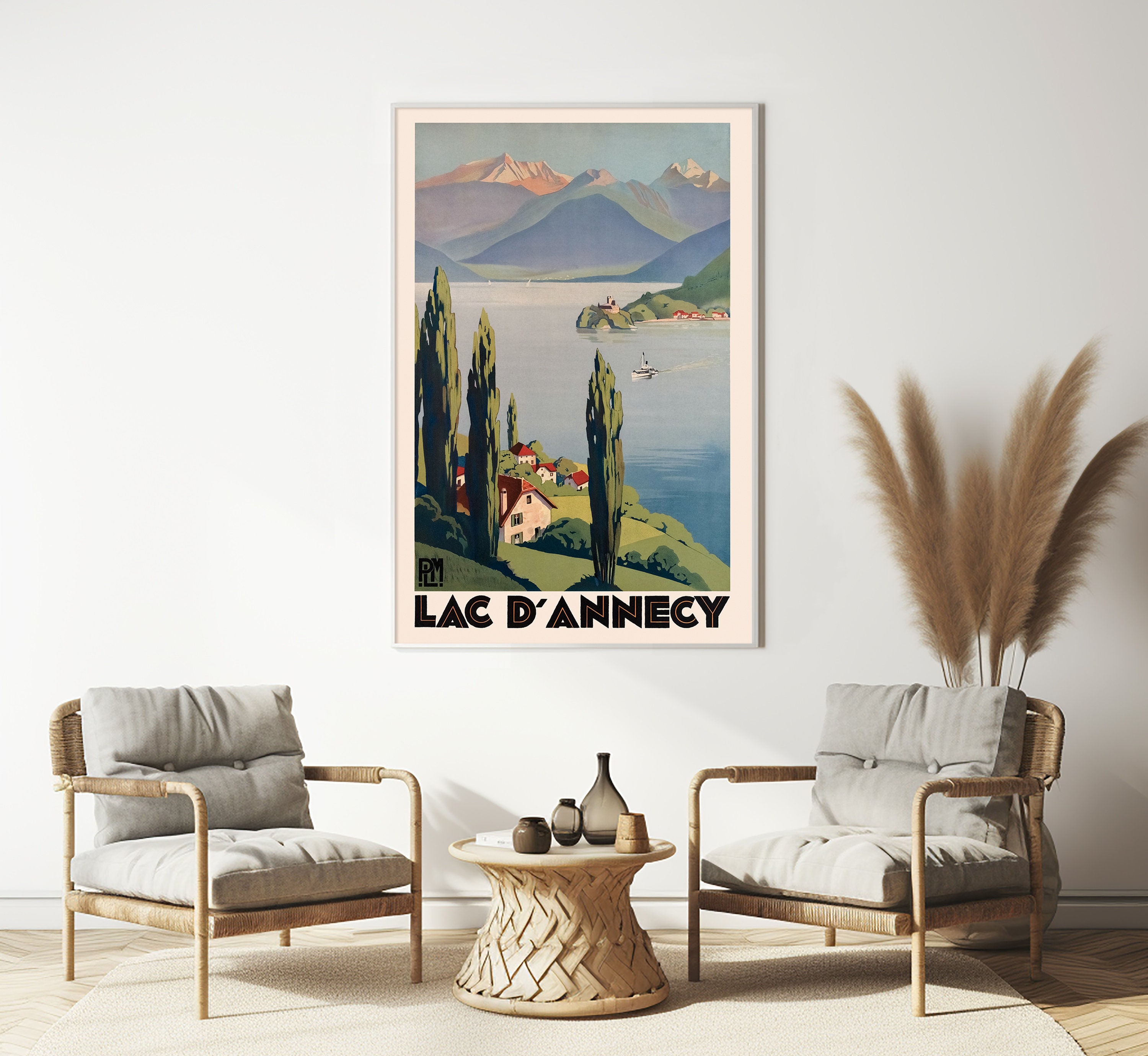 Lake Annecy Poster Lac D Annecy France Vintage Travel Poster - Etsy