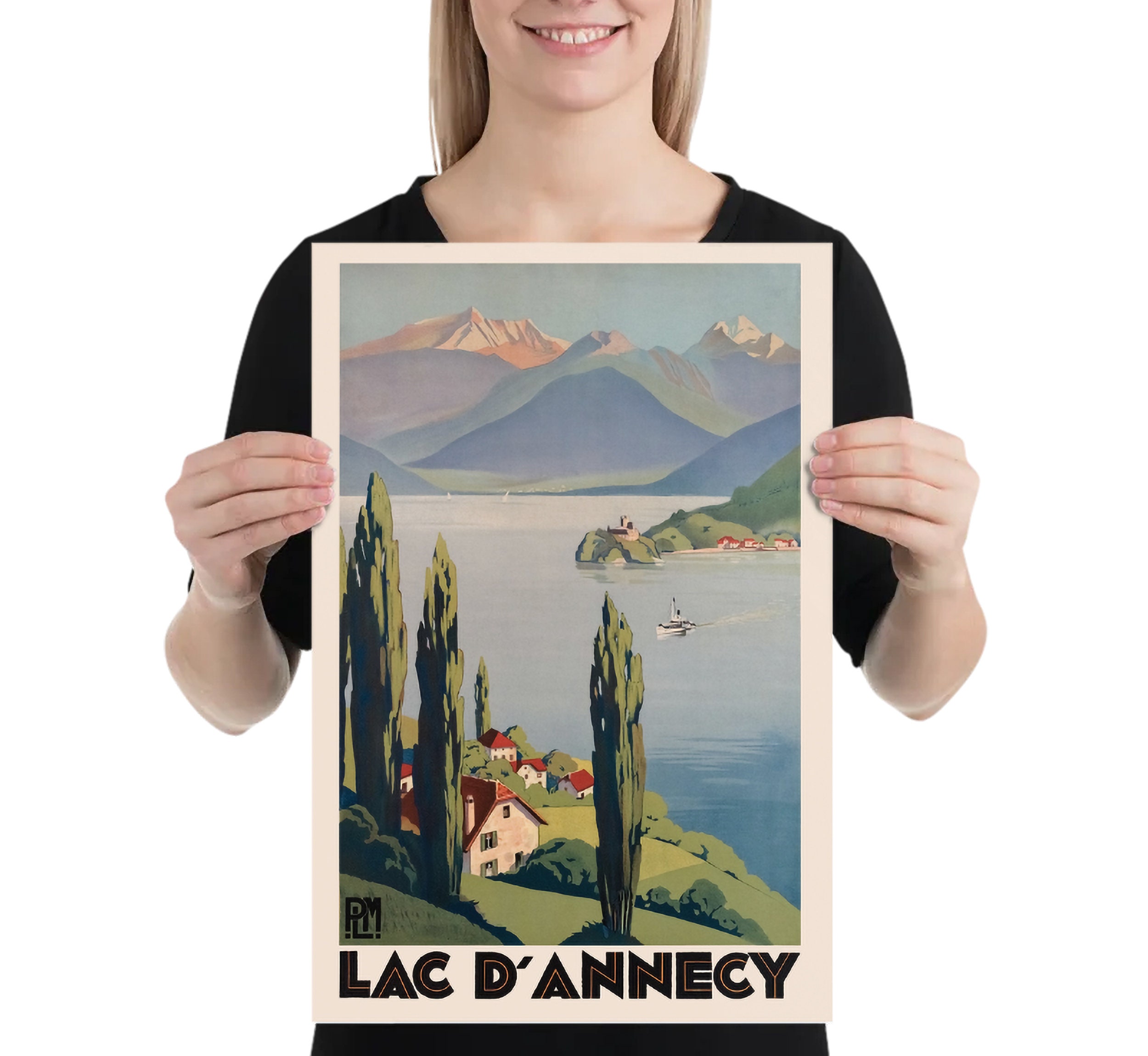 Lake Annecy Poster Lac D Annecy France Vintage Travel Poster - Etsy