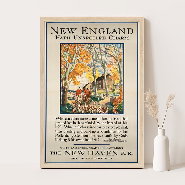 New England Poster - Etsy