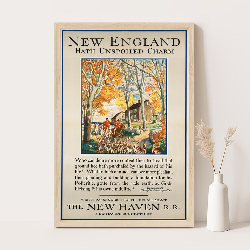 New England Poster - Etsy
