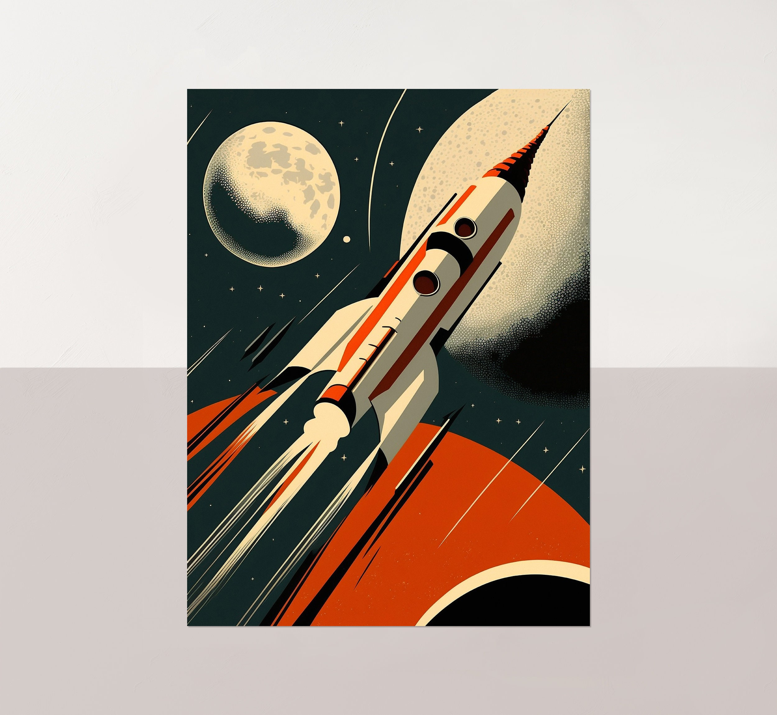 Retro Rocket Ship Posters