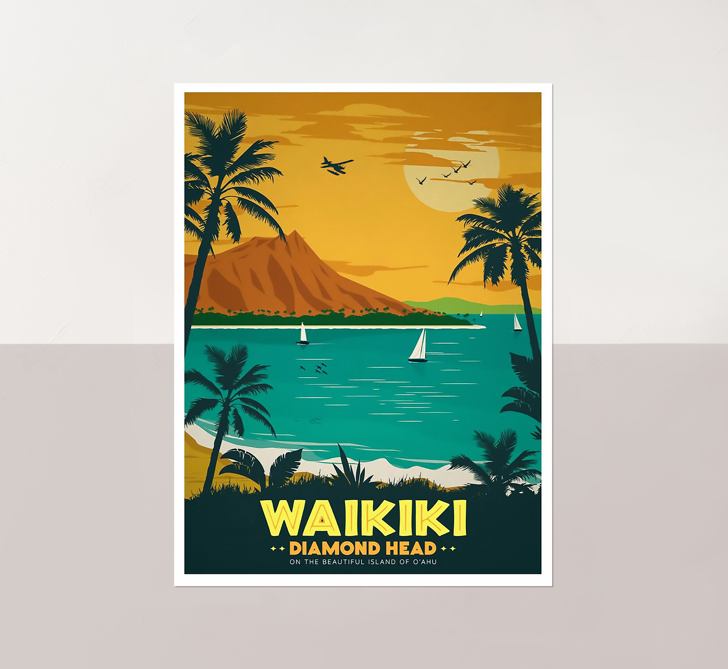 Diamond Head Hawaii Drawing