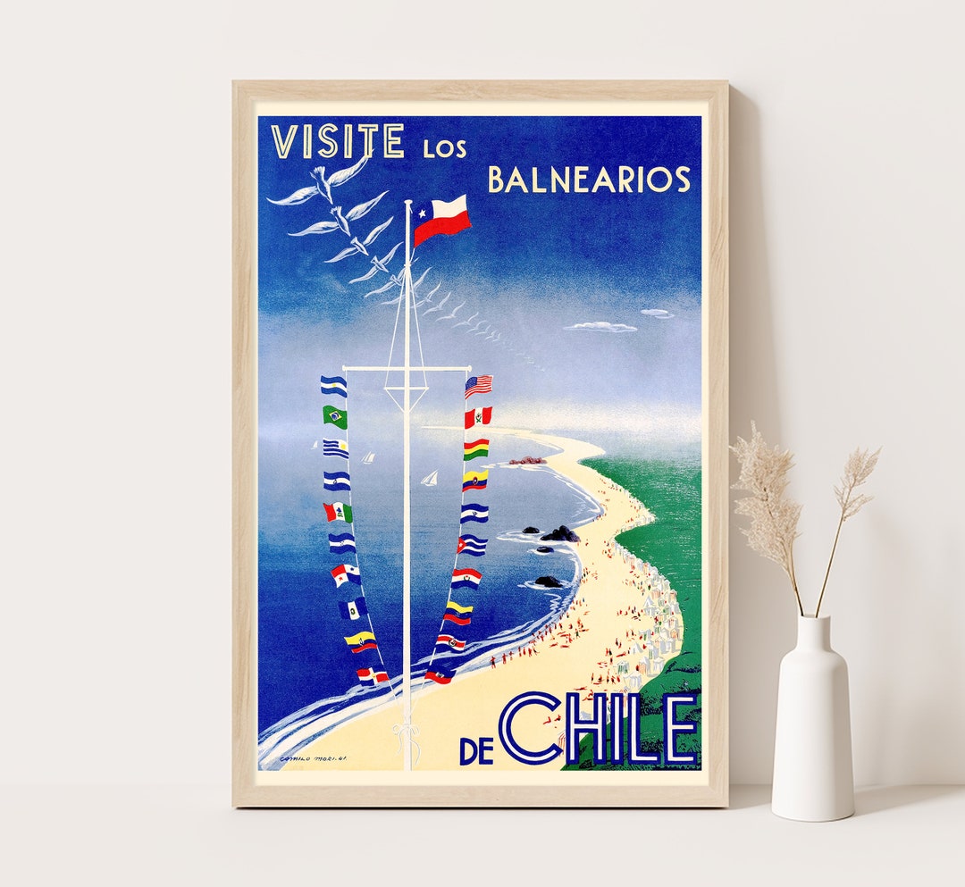 Chile Travel Poster: Vintage South America Wall Art - Etsy