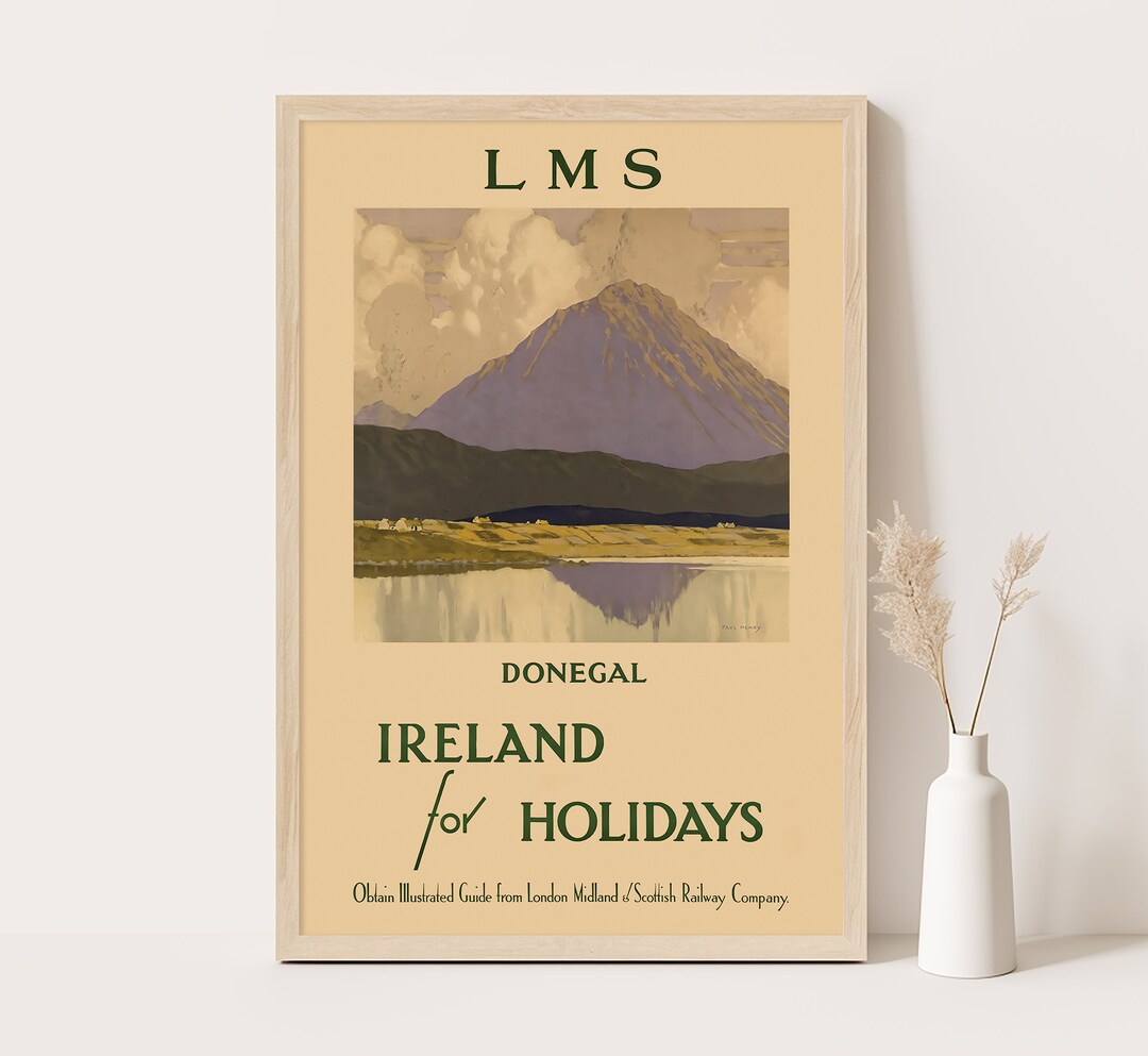 Donegal Ireland Vintage Travel Poster: Giclee Wall Art - Etsy