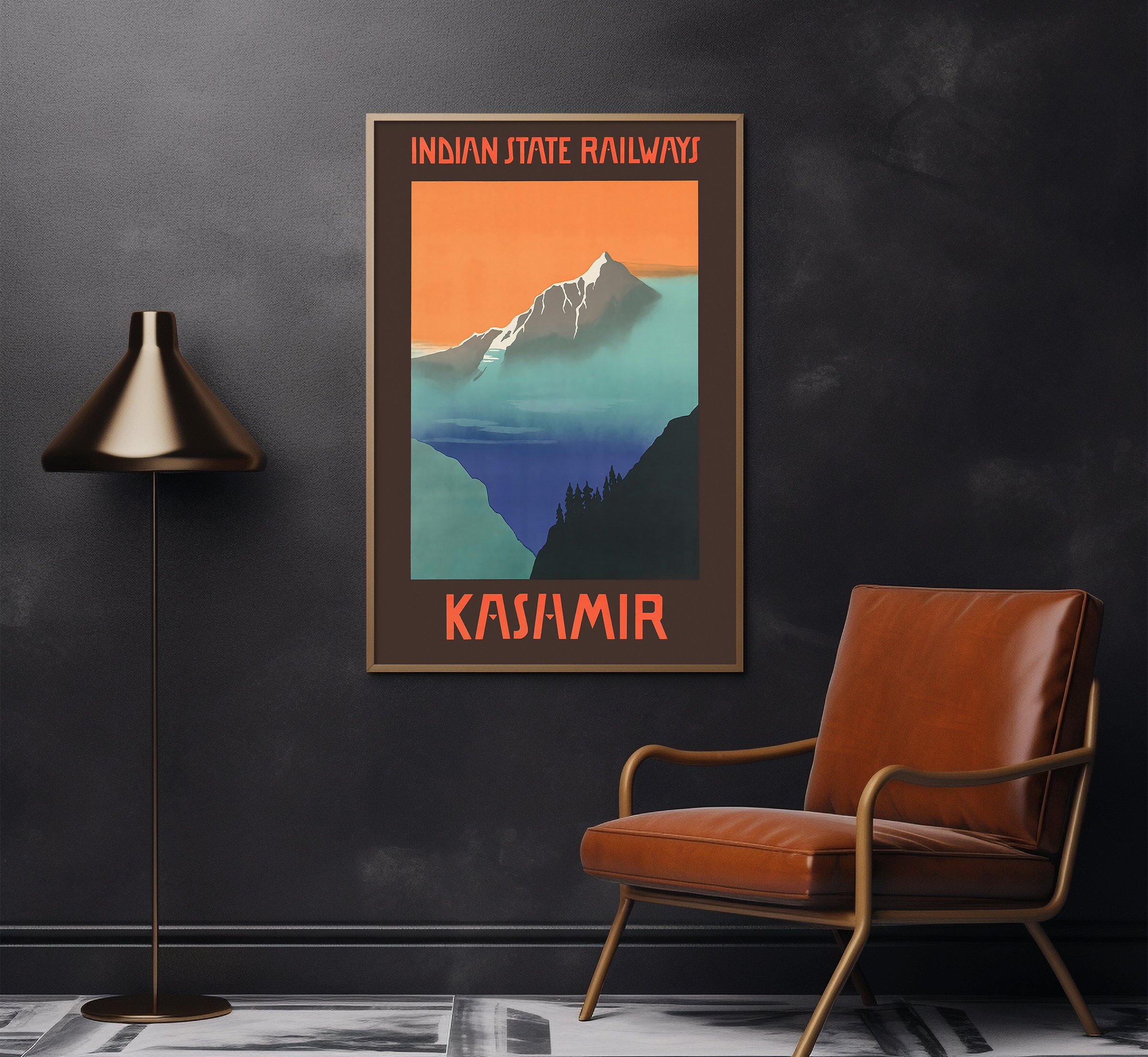 Kashmir Indian State Railways India Vintage Poster | India Travel Wall ...