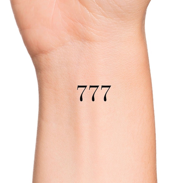 777 Temporary Tattoo - Etsy