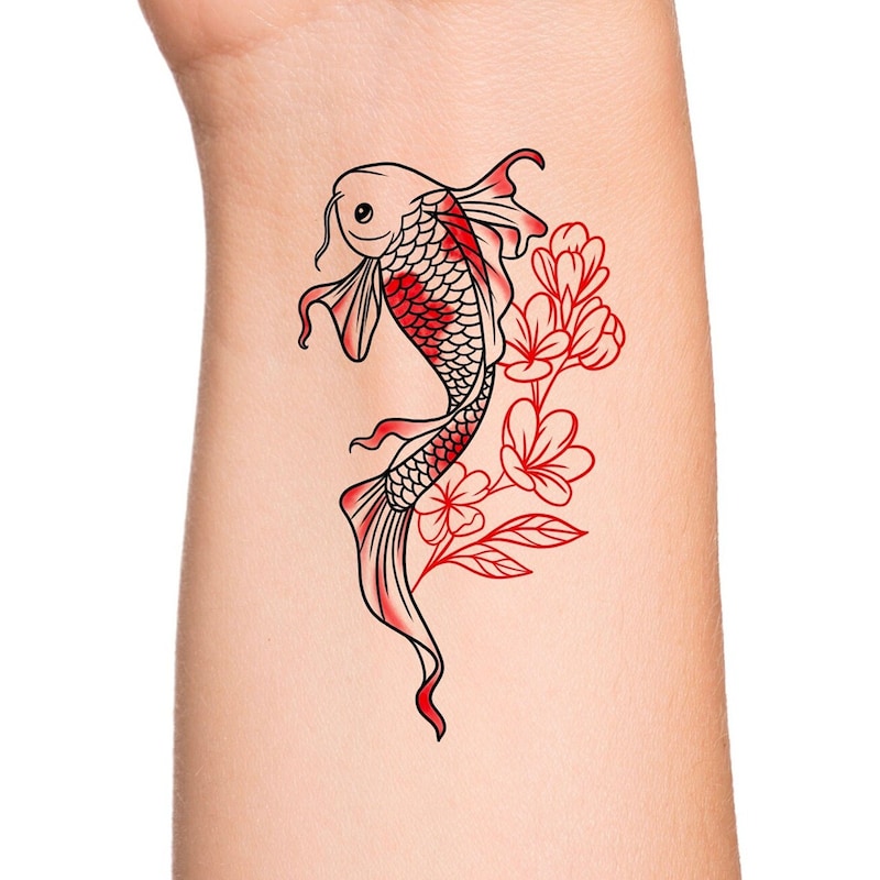 Koi Fish Tattoo Stencil - Etsy