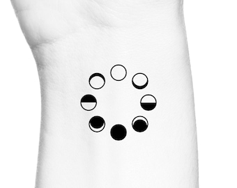 Moon Phases Temporary Tattoo - Etsy