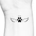 Paw Print Angel Wings Temporary Tattoo / Animal Memorial - Etsy
