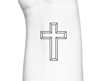 Heart Cross Fake Tattoo - Etsy