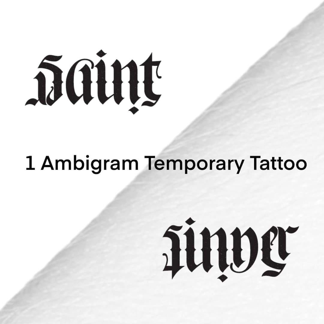 Sinner Saint Ambigram Old English Word Temporary Tattoo Etsy sinner-saint-ambigram-old-english-word-temporary-tattoo-etsy