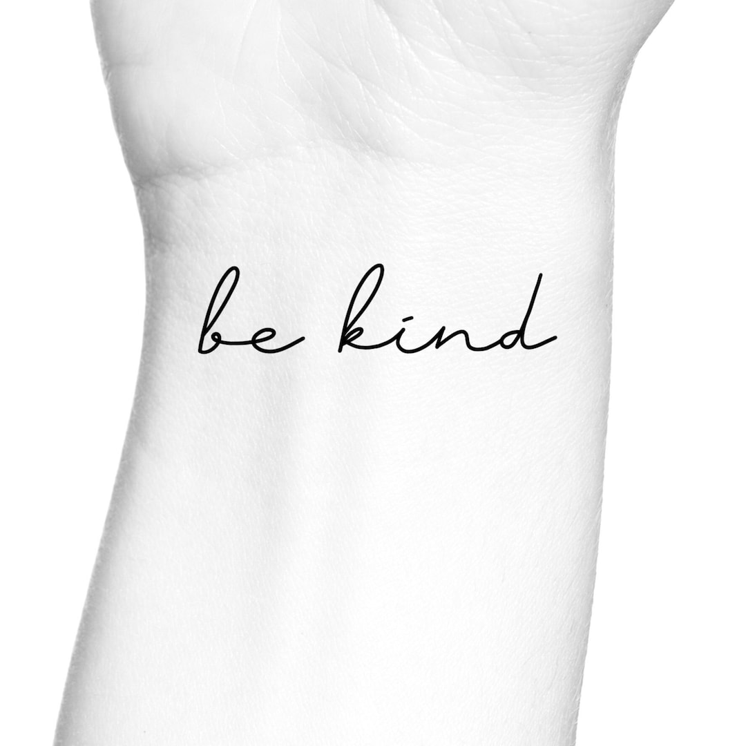 Be Kind Small Cursive Temporary Tattoo - Etsy