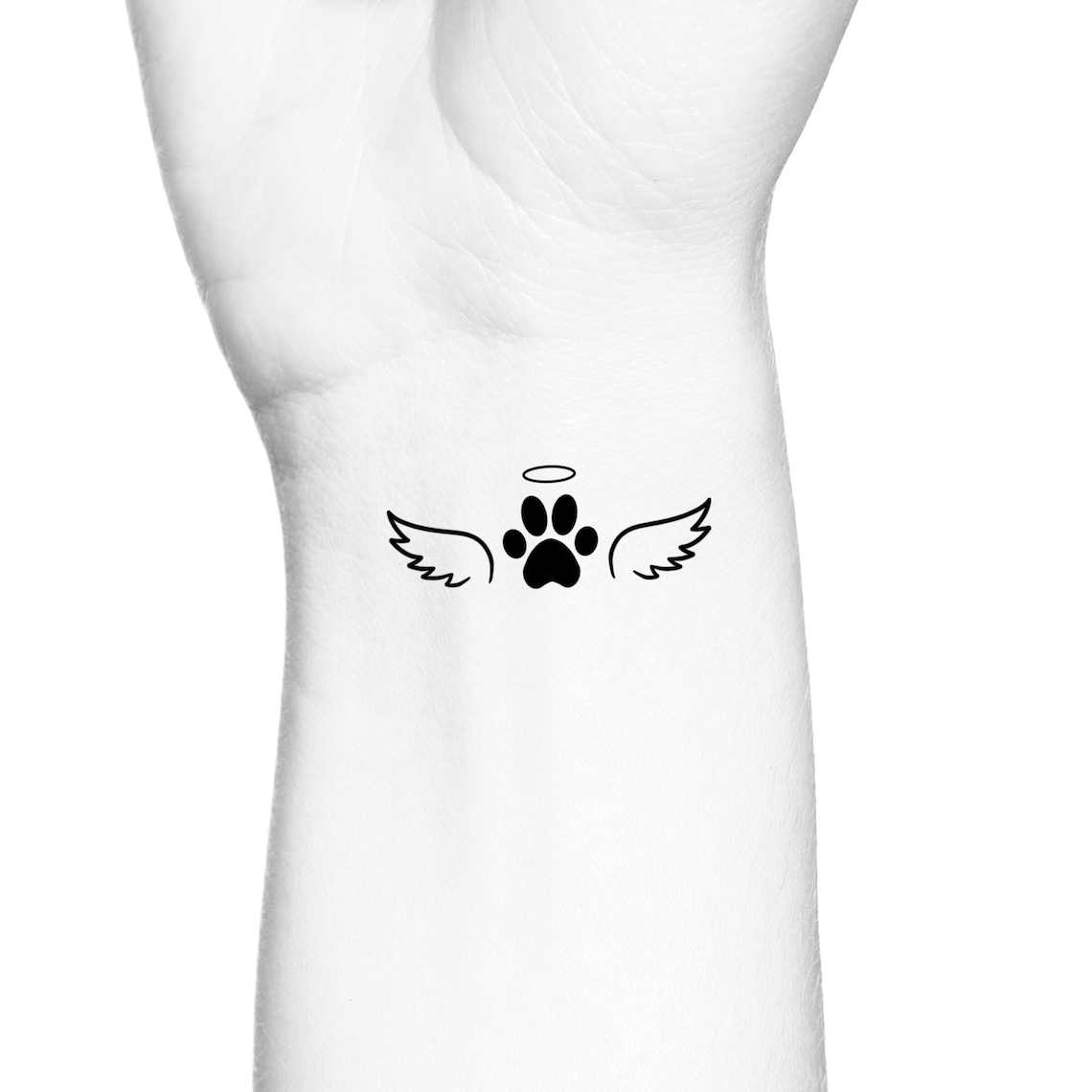 Paw Print Angel Wings Temporary Tattoo / Animal Memorial Tattoo / Pet ...