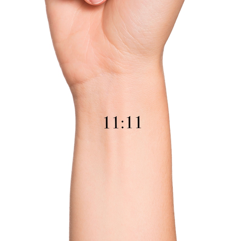 11:11 Numerology Temporary Tattoo - Eleven Synchronicity Small Wrist ...